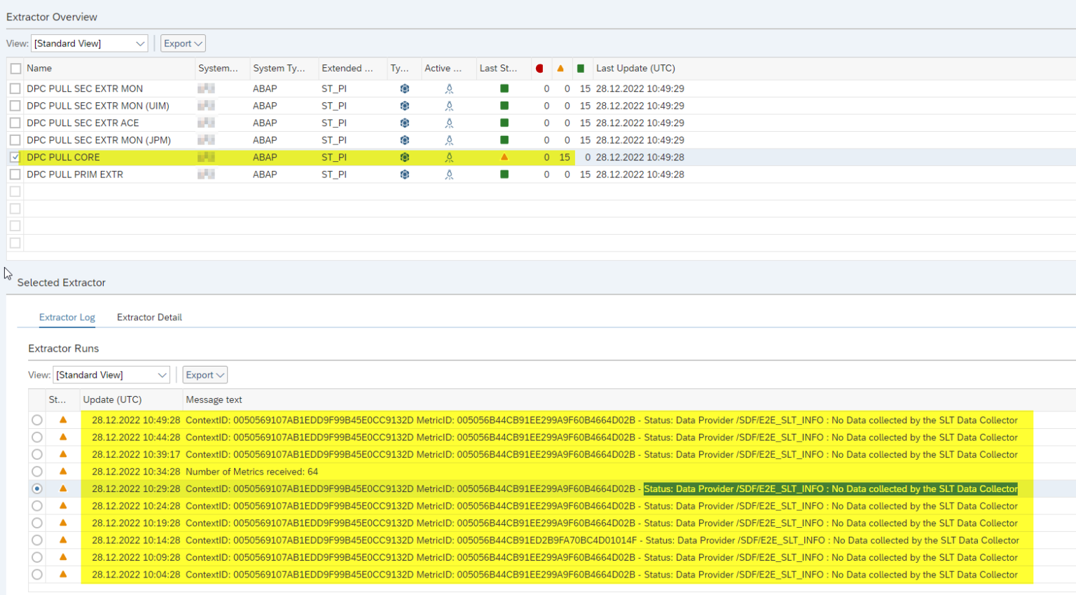 SAP Solution Manager 7.2 - Data Provider /SDF/E2E_SLT_INFO : No Data ...